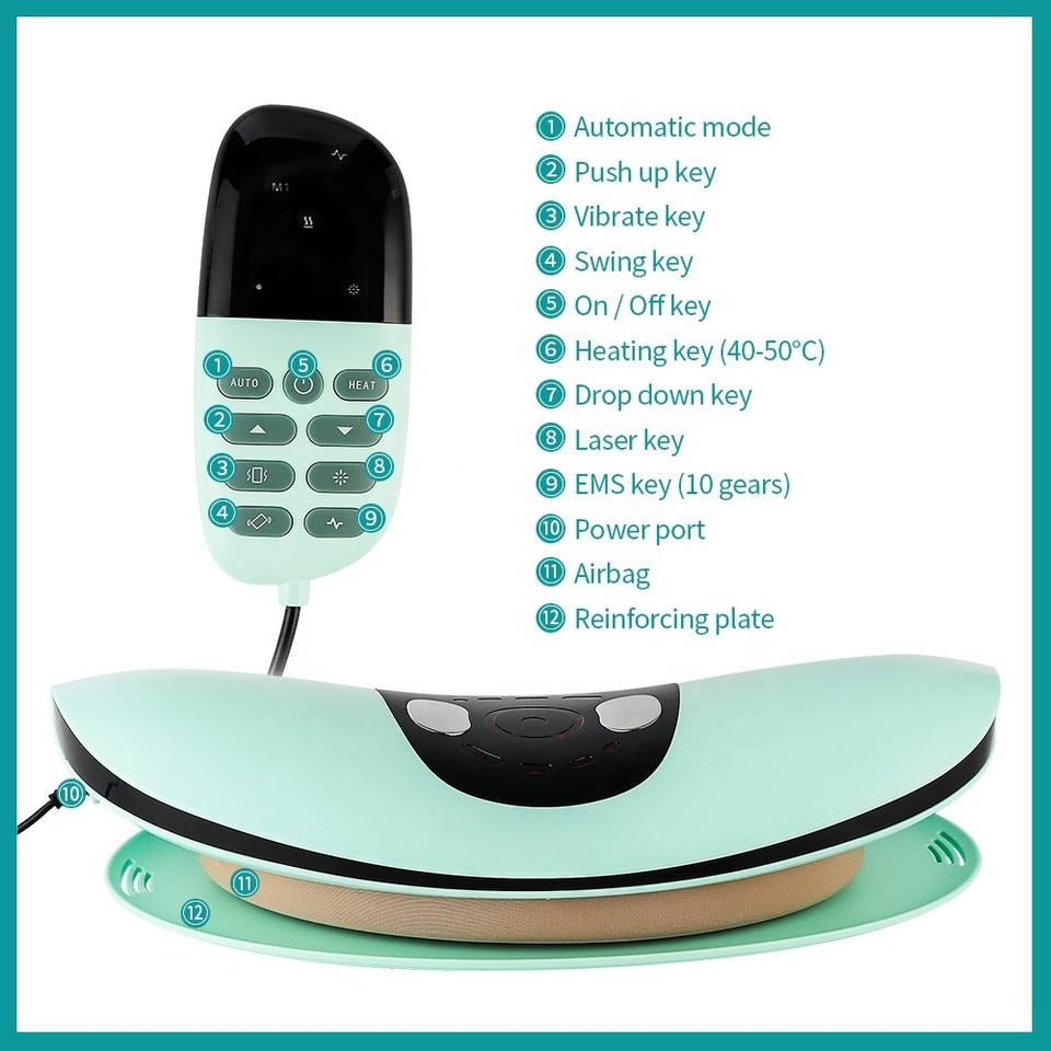 Portable Lumbar Physiotherapy Massager with Soothing Heat & Vibration ...