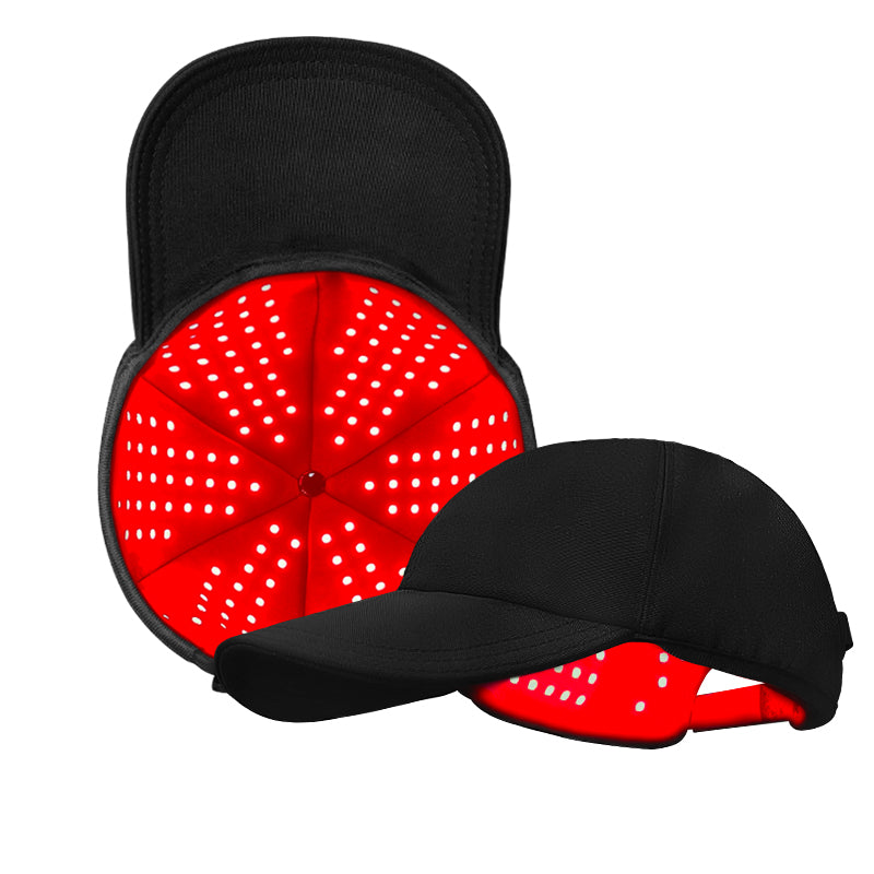 Portable Red Light Hair Growth Cap with 180 LEDs 20-Min Auto Timer Bla ...